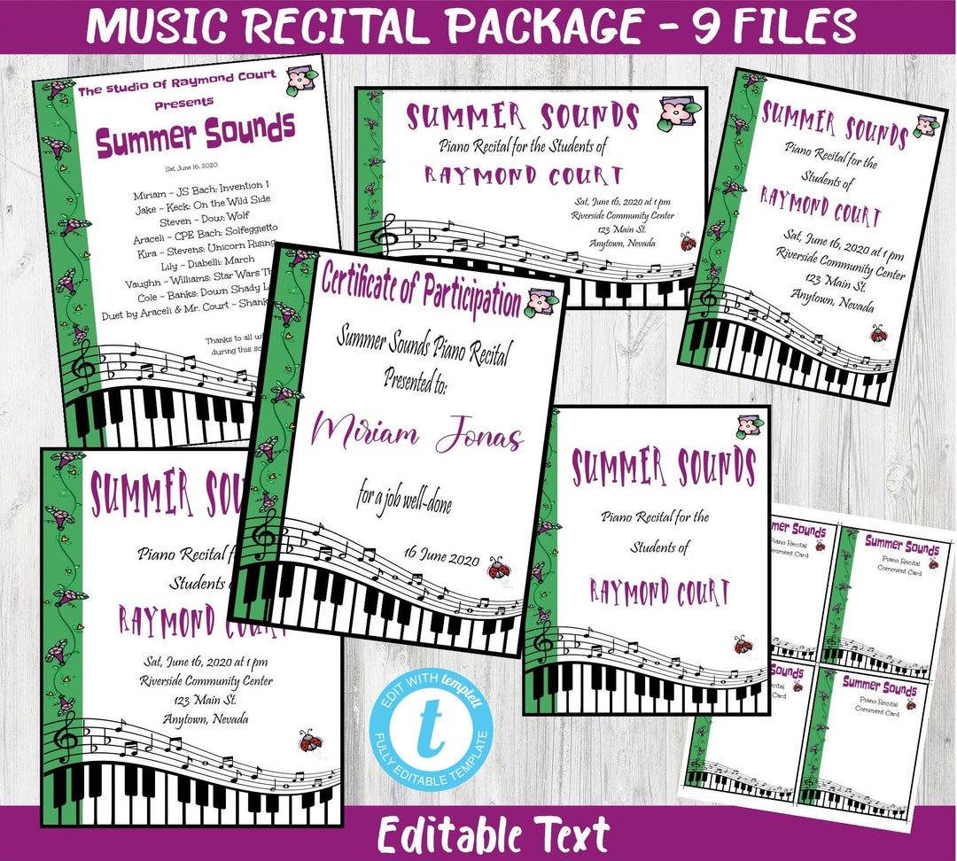 BUNDLESUMMER SOUNDS Piano Recital Template-curving Keyboard W-notes and ...