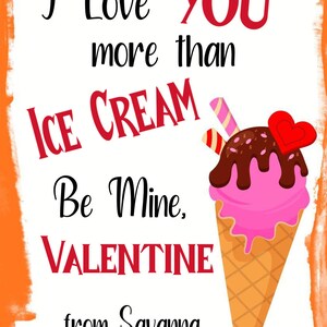 6 FUN ICE CREAM Valentine Templates Ice Cream Treats in Different ...
