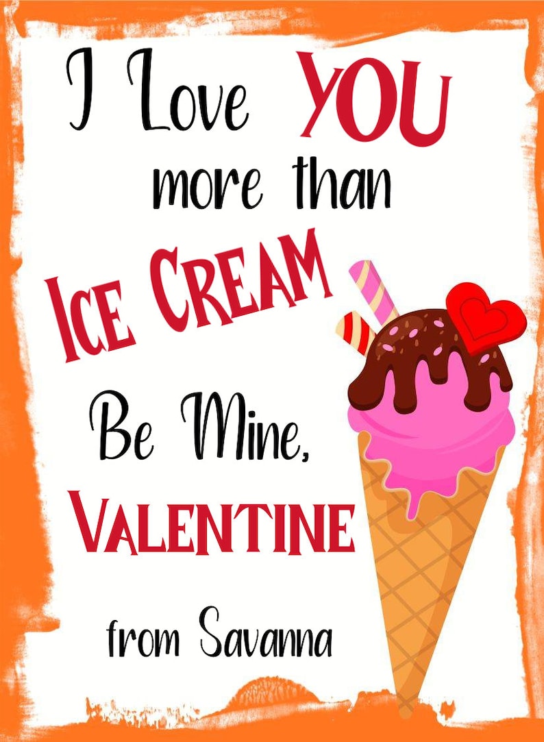 6 FUN ICE CREAM Valentine Templates Ice Cream Treats in Different ...
