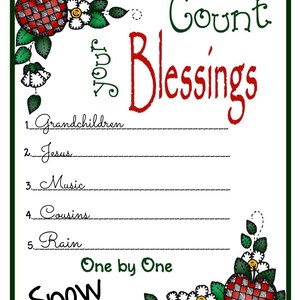 Count Your Blessings Template, 4 Styles-2 Sizes-frameable Project Idea ...
