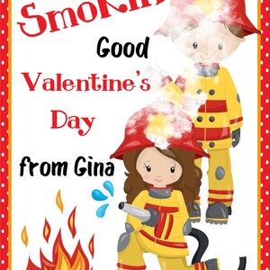6 FIREFIGHTER VALENTINE Card Templates-fireman Valentine Card ...