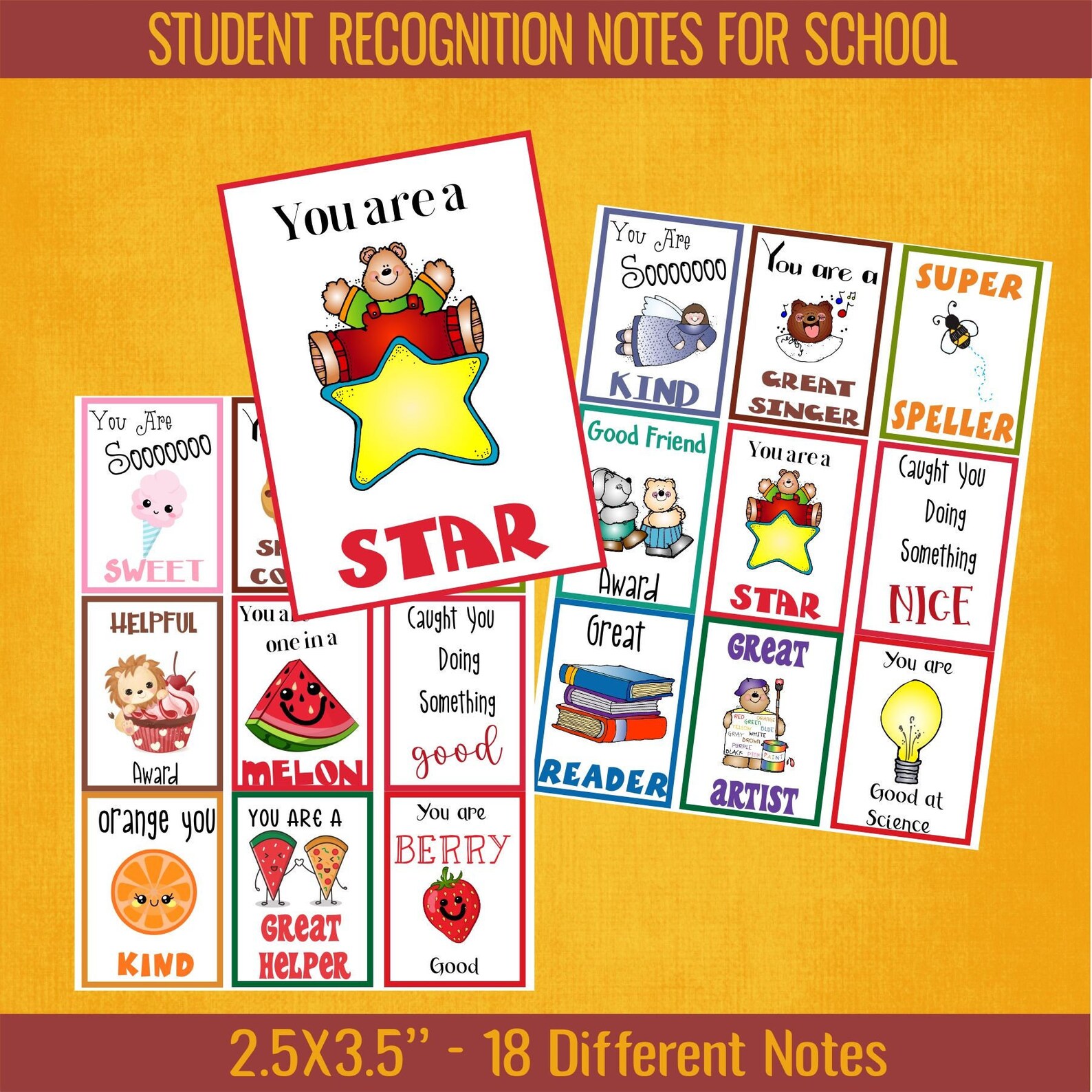 STUDENT RECOGNITION NOTES From Teacher-give Instant Praise to Students ...