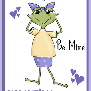 FROG VALENTINE CARD Templates for Kids-valentines Day Cards - Etsy