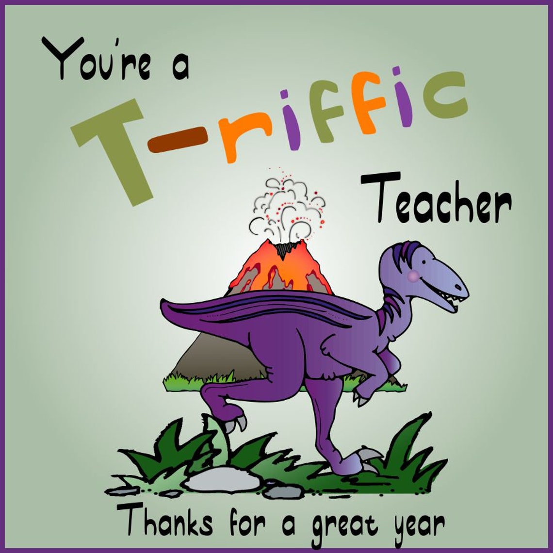 DINOSAUR TEACHER APPRECIATION Gift Tags-6 Color Designs-individual and ...
