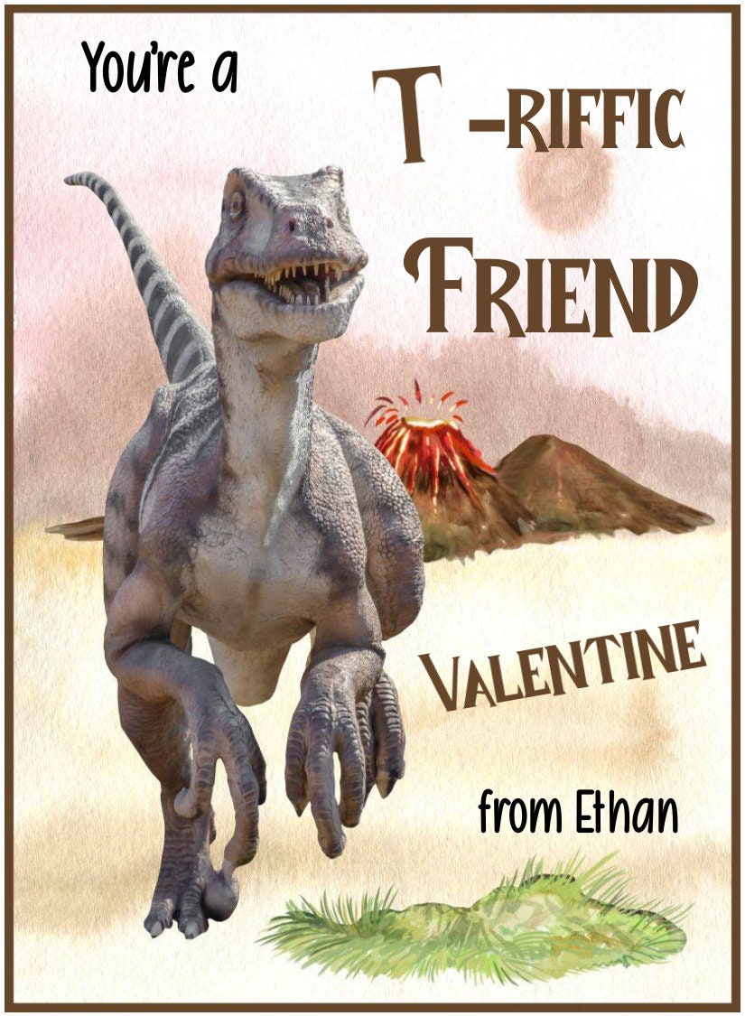 DINOSAUR VALENTINES CARD Templates for Kids-realistic Dinosaurs ...