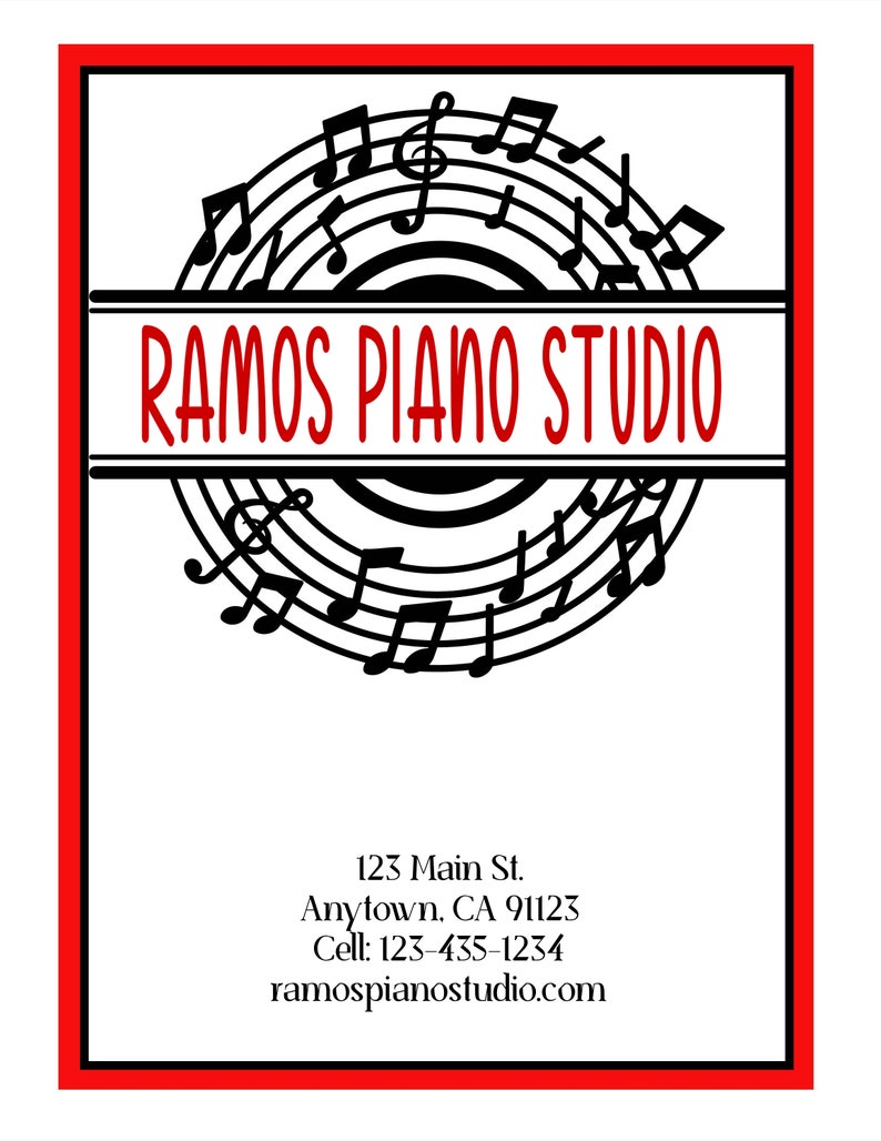 PIANO LESSON BINDER Cover Templates-choose From 5 Different - Etsy