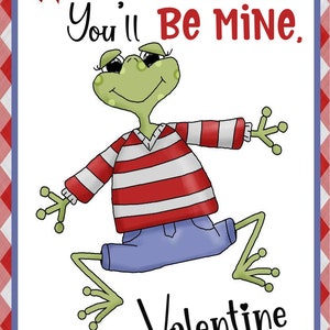 FROG VALENTINE CARD Templates for Kids-valentines Day Cards - Etsy
