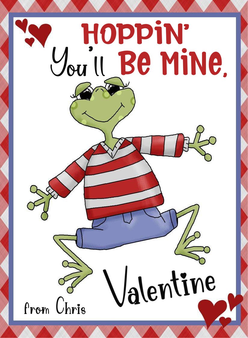 FROG VALENTINE CARD Templates for Kids-valentines Day Cards - Etsy