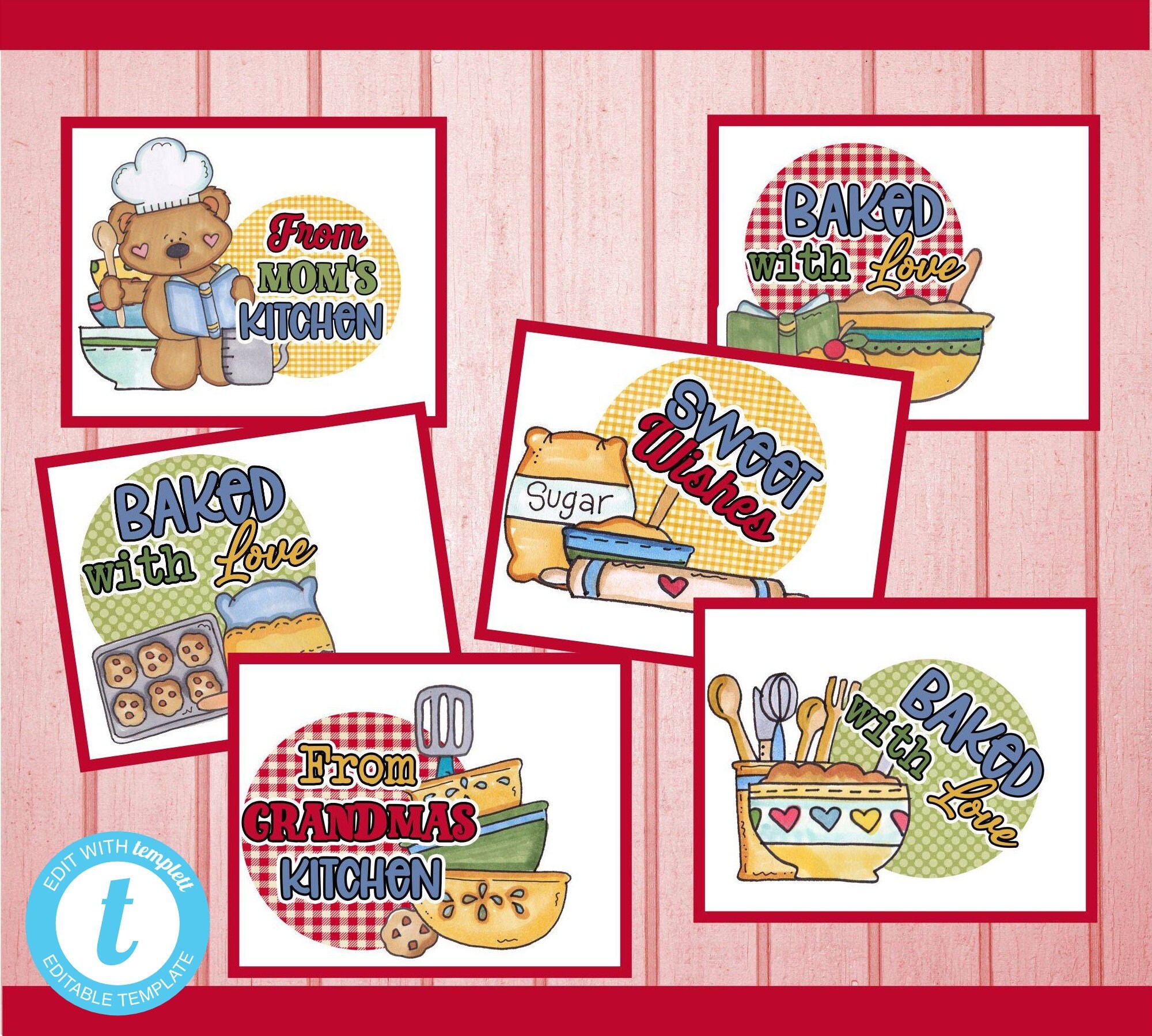 BAKED WITH LOVE Treat Tag Templates-add These Cute Tags to Any Gift You ...