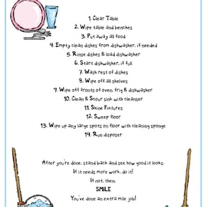 CHORE CHARTS for Families-kitchen-bathroom-list for Kids to ...