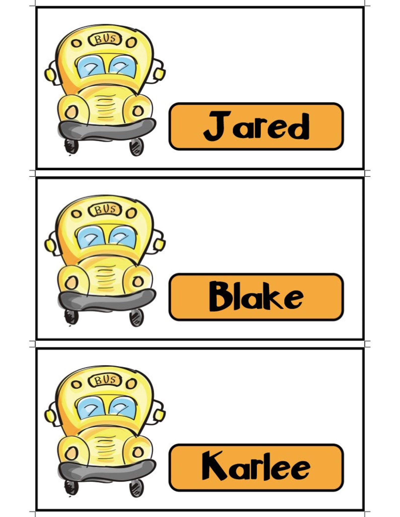 Bus School Tag Templates-perfect for the Classroom-teacher-student ...