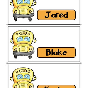 Bus School Tag Templates-perfect for the Classroom-teacher-student ...