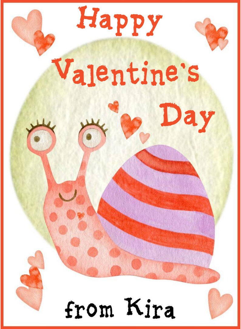 Snail Valentine Cards: Fun Kids Valentines - Editable Templates ...