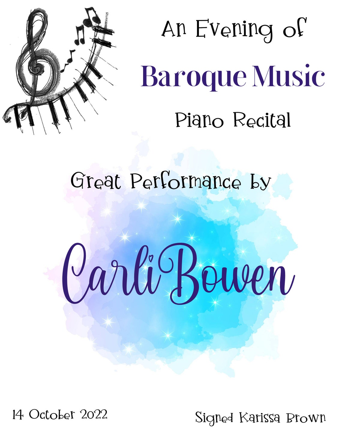 Music Recital Award Certificates-horizontal and Vertical-keyboard ...