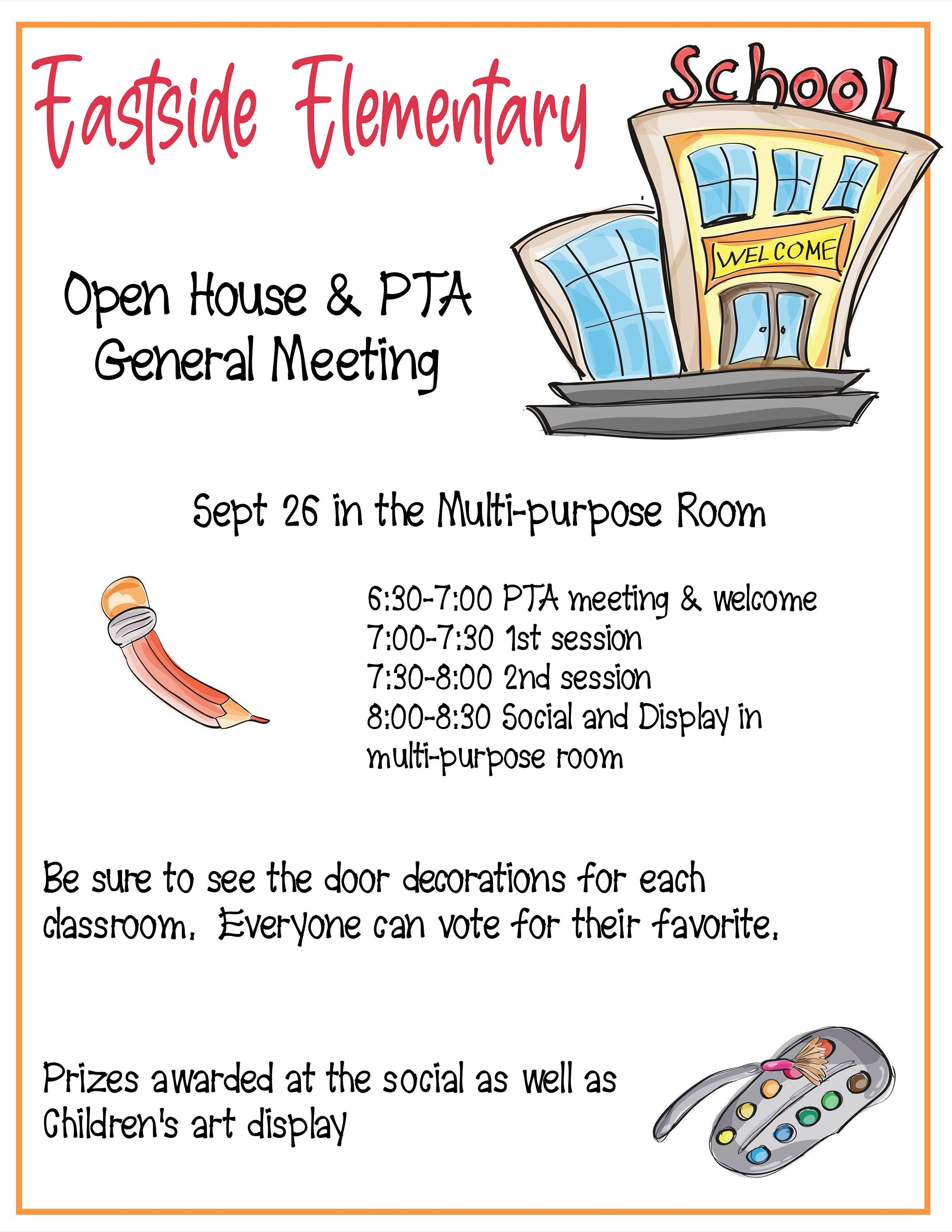 Back to School-open House Flyer and Digital Note Template-print or Send ...