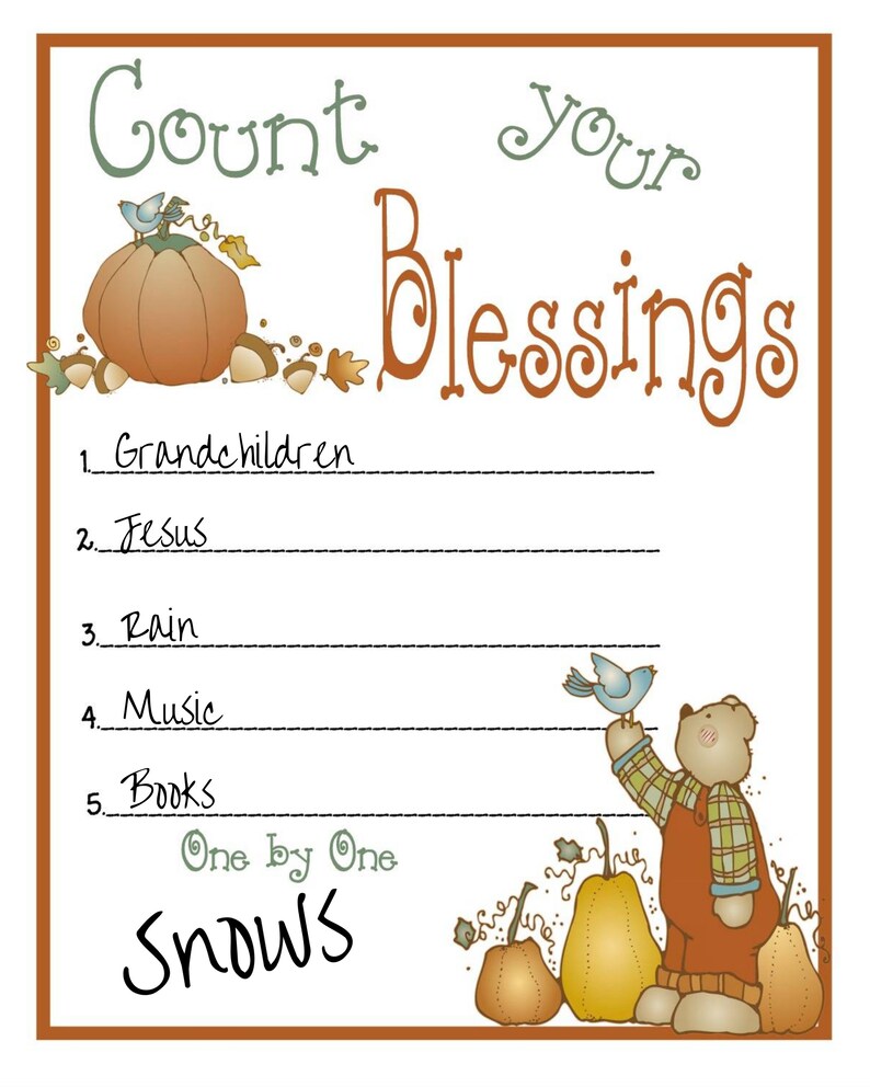 Count Your Blessings Whimzee Template, Frameable Project Idea-editable ...