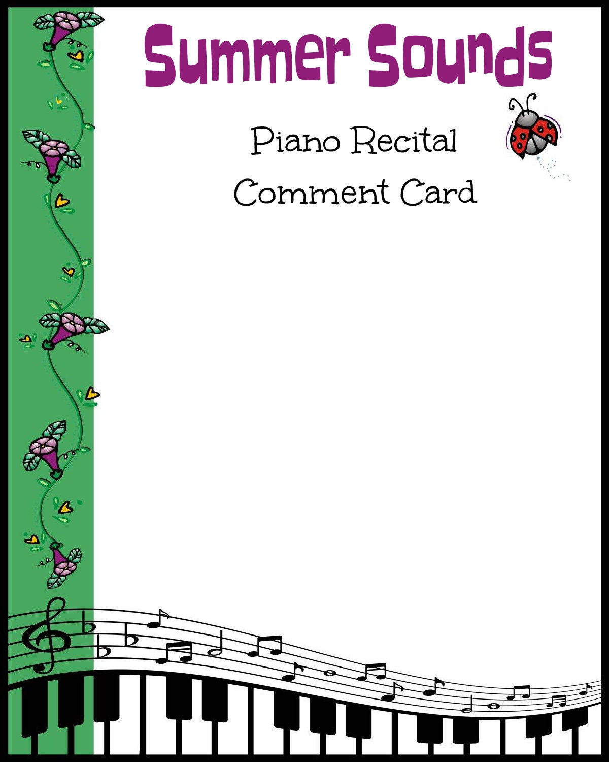 BUNDLESUMMER SOUNDS Piano Recital Template-curving Keyboard W-notes and ...