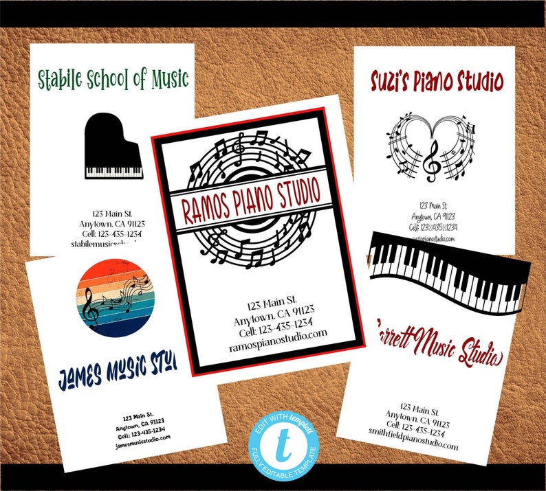PIANO LESSON BINDER Cover Templates-5 Different Styles-let Each Student ...