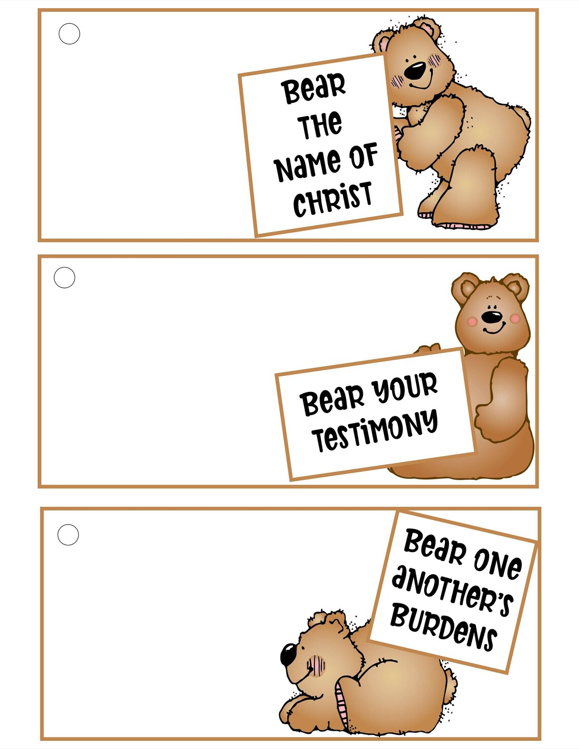 BAPTISM BEARS Bundle Templates-3 Bear Tags-name Tag for Childs Bear ...