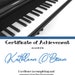 Piano Keyboard Award Certificate-with Blue Highlights-personalize Award ...