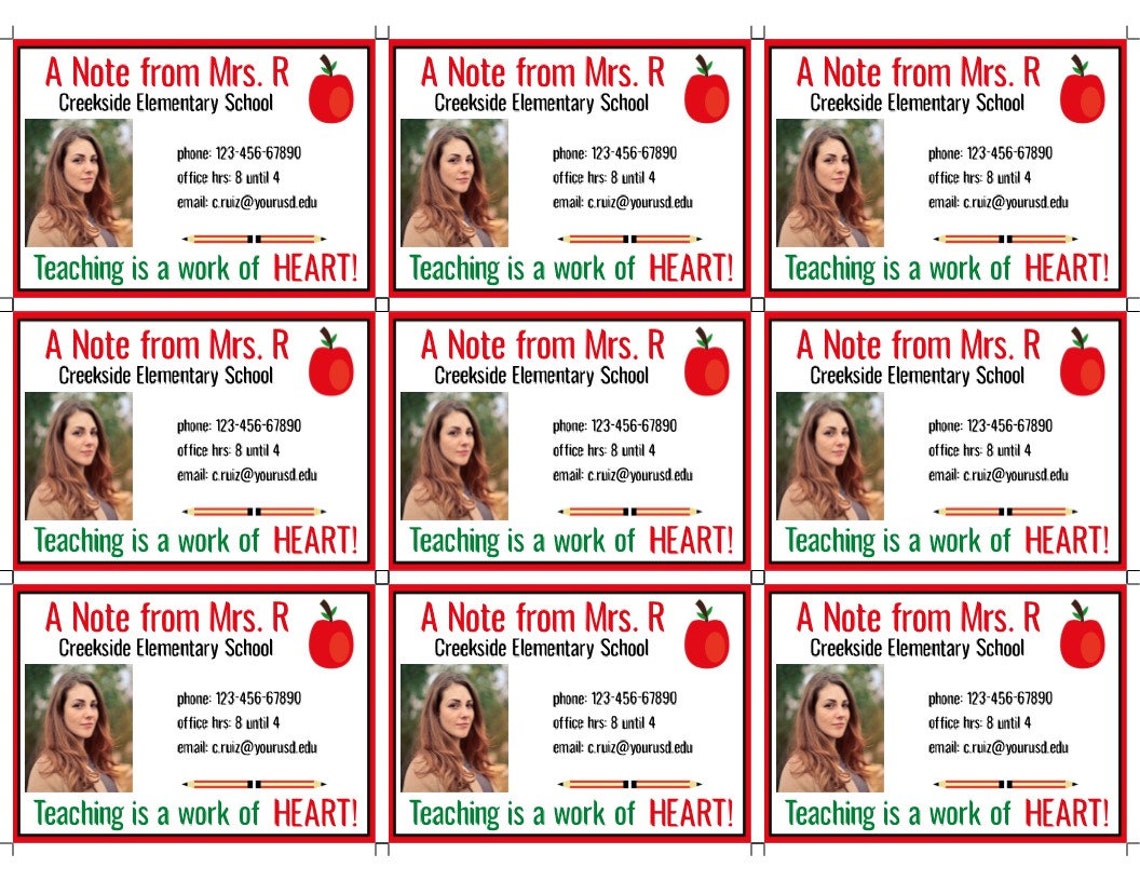 MEET THE TEACHER Flyer-teacher Contact Card-teacher Memo Note Card ...