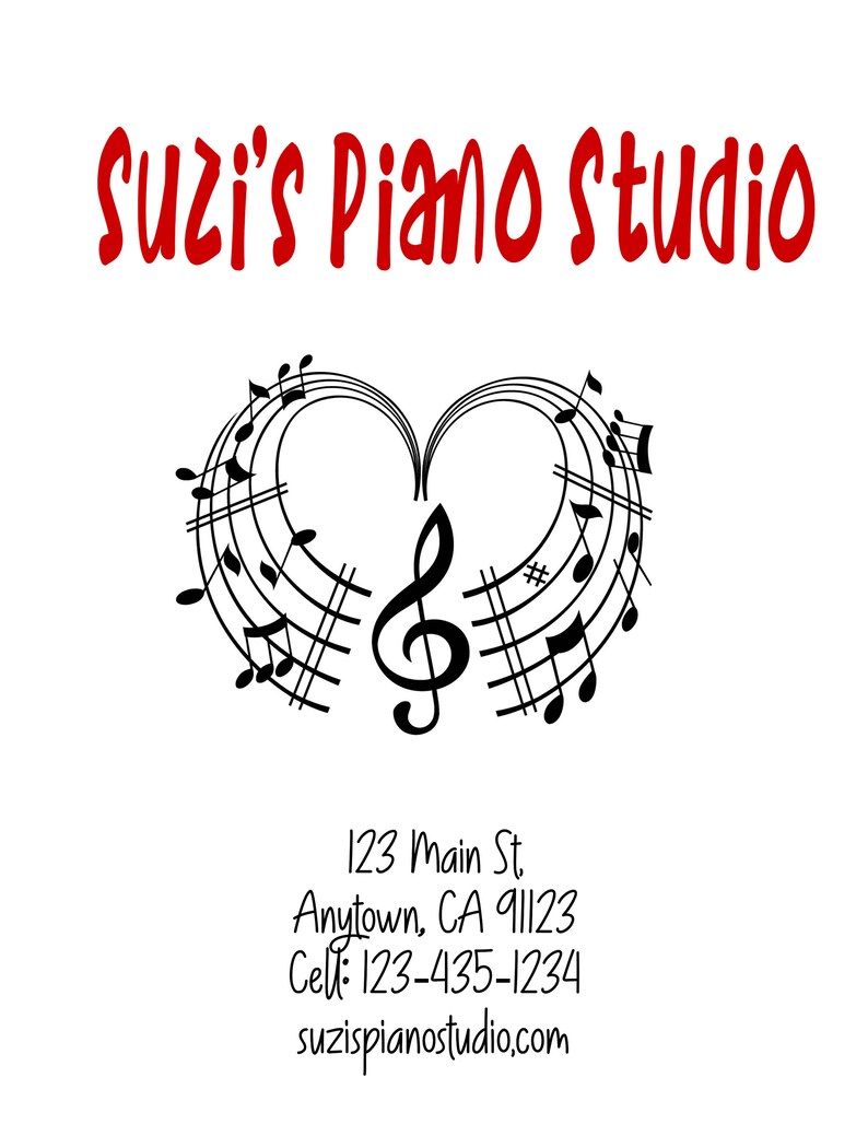 PIANO LESSON BINDER Cover Templates-choose From 5 Different - Etsy