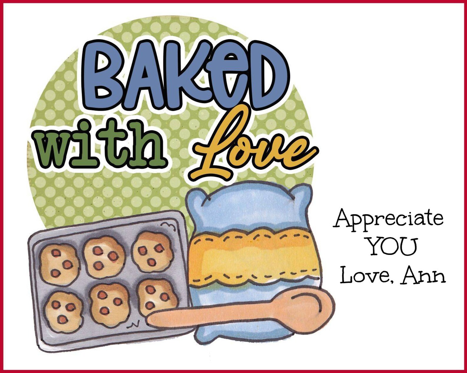 BAKED WITH LOVE Treat Tag Templates-add These Cute Tags to Any Gift You ...