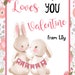 BUNNY VALENTINE CARD Templates-cute Bunnies in Love-valentines for Kids ...