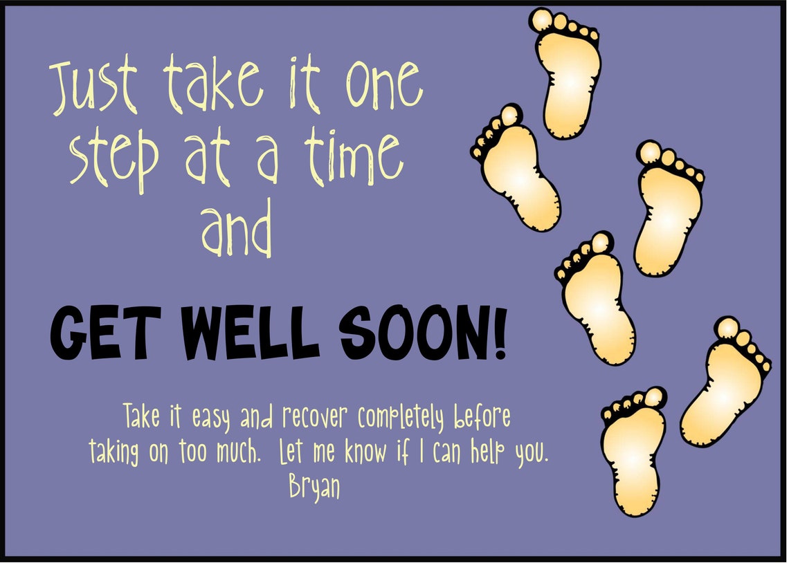 20 Cute GET WELL CARD Templates-foldable Notecard-postcard-editable ...