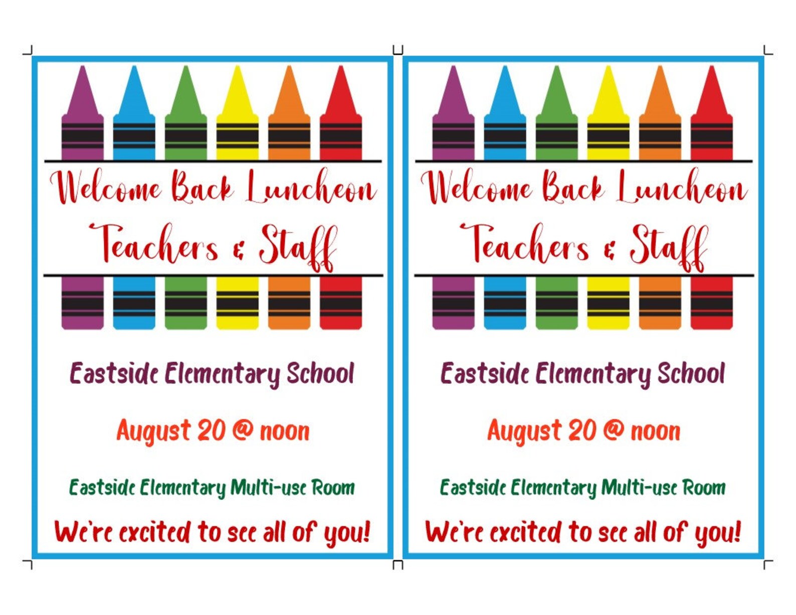 SCHOOL WELCOME BACK Luncheon Invitation & Flyer Template-any School ...