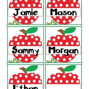 Apple School Tag Templates-perfect for the Classroom-teacher-student ...