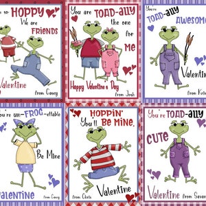 FROG VALENTINE CARD Templates for Kids-valentines Day Cards - Etsy