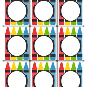 School Tags With Crayons Template-colorful Name & Desk Tags-students ...