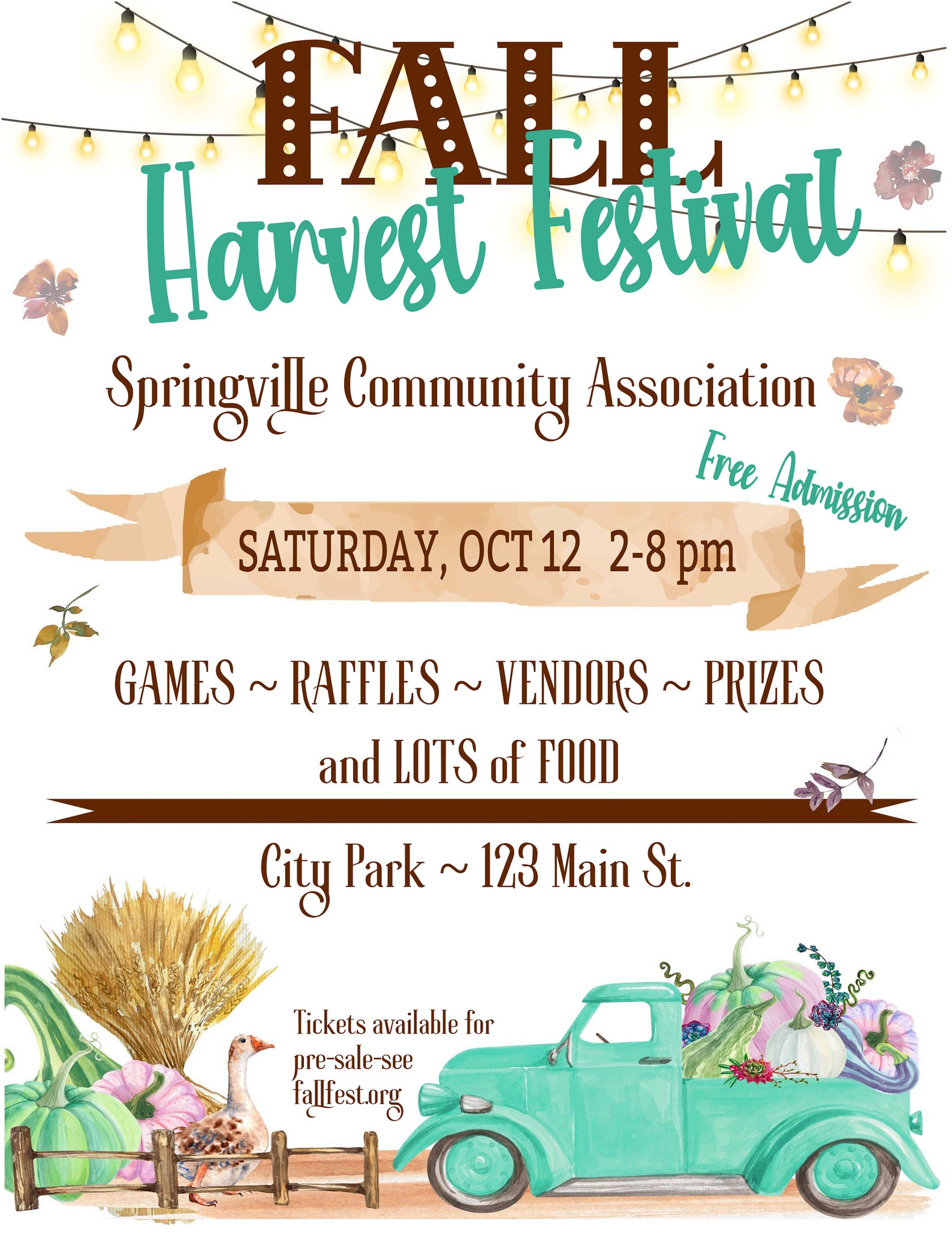 HARVEST FESTIVAL INVITATION and Flyer With Pink Pumpkins, Mint Green ...