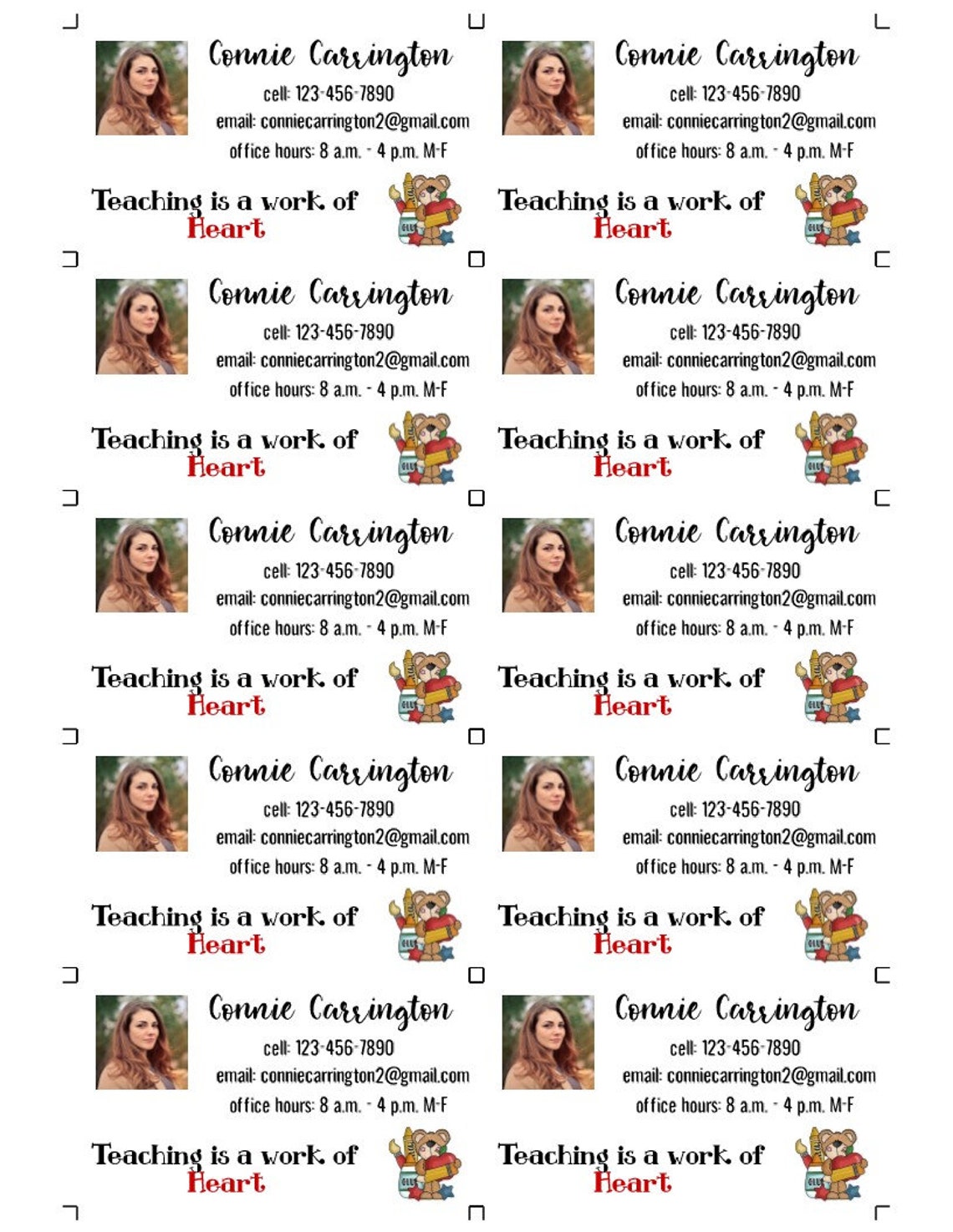 MEET THE TEACHER Template With Bonus Teacher Contact Card and a Note ...
