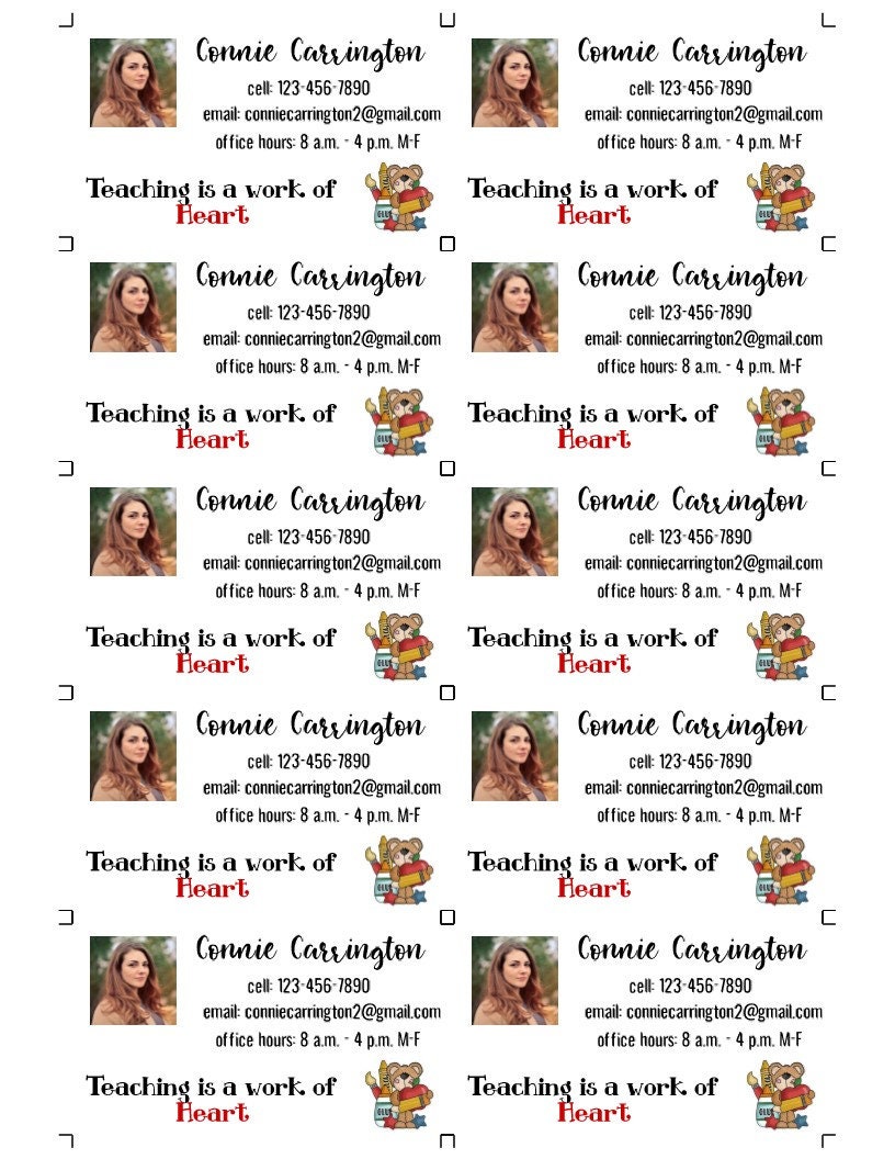 MEET THE TEACHER Template With Bonus Teacher Contact Card and a Note ...
