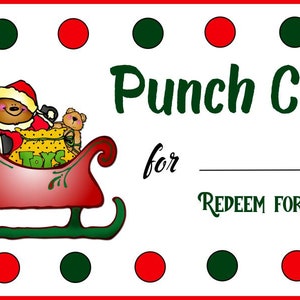 Holiday Punch Card Templates: July-december, School & Home (PDF) - Etsy