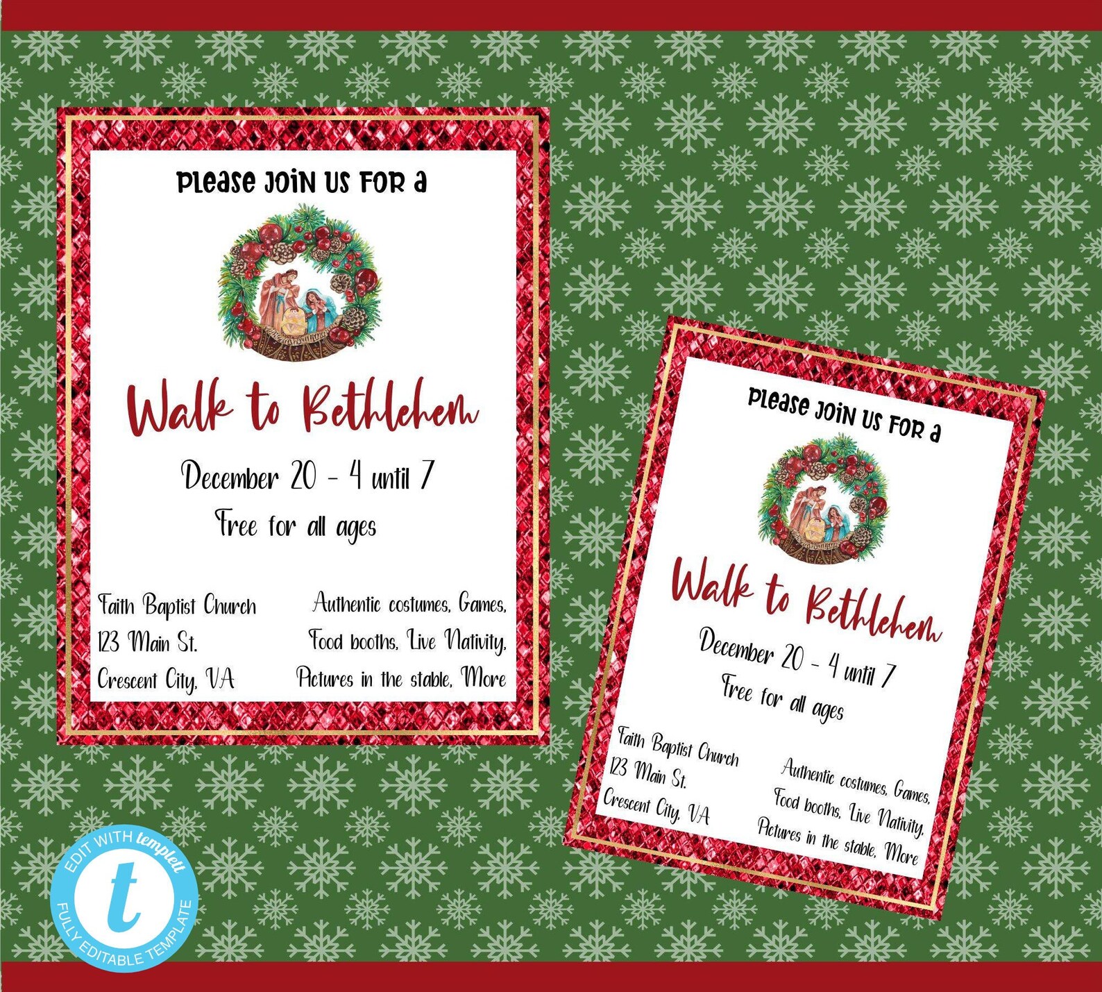 CHRISTMAS WALK to BETHLEHEM Flyer-invitation-get the Word Out - Etsy