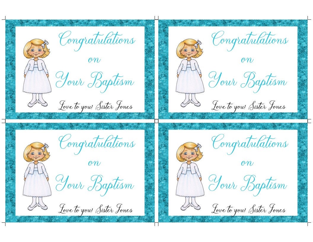 LDS Baptism Card Templates-boy & Girl in White-perfect for 8th Birthday ...