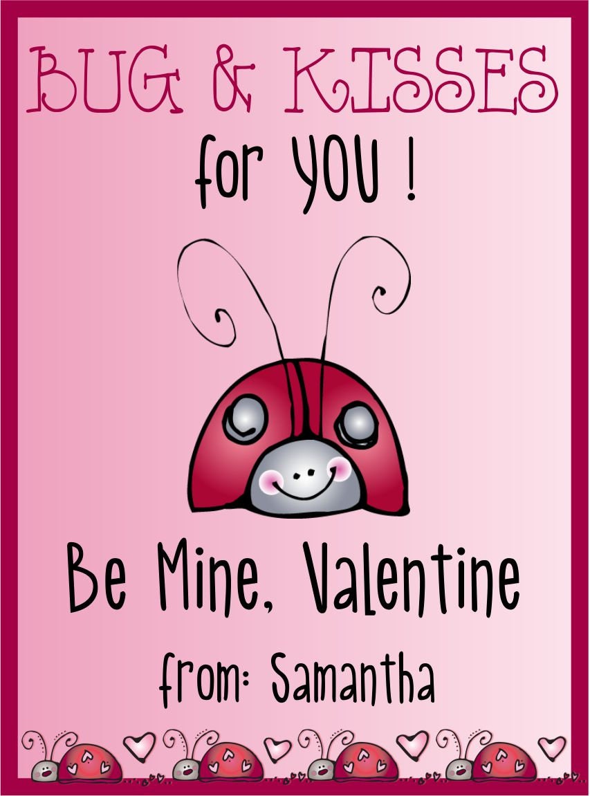 LOVE BUG Valentine Templates-6 Different Designs-all Text Editable to ...