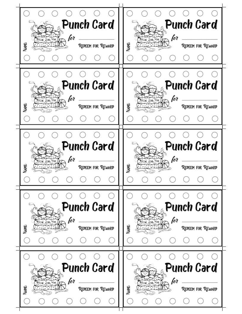 Holiday Punch Card Templates: July-december, School & Home (PDF) - Etsy