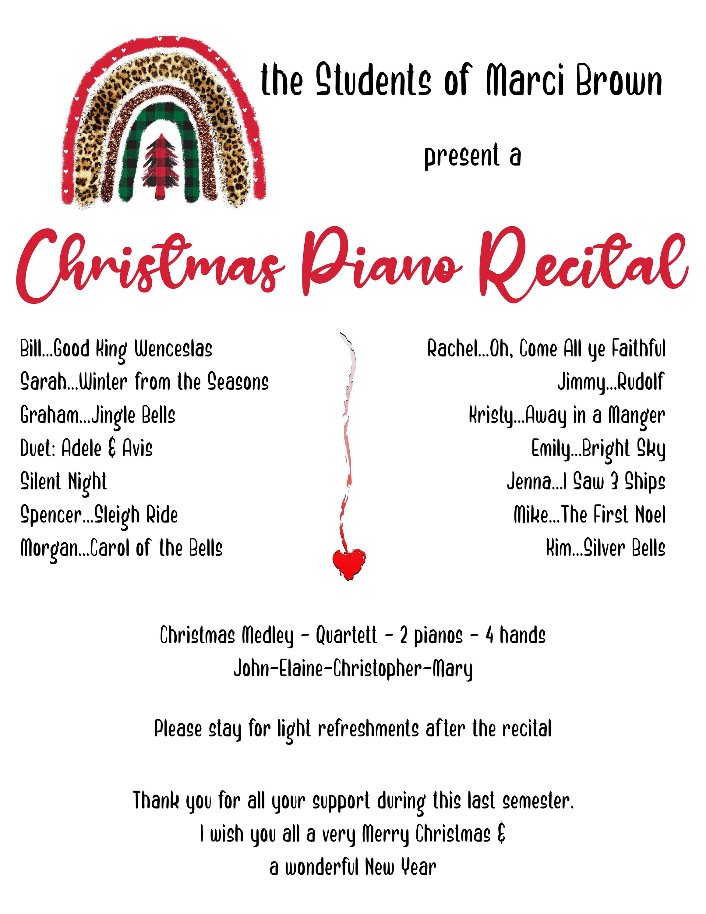 GLITTERY CHRISTMAS RAINBOW Recital Program Template-editable - Etsy