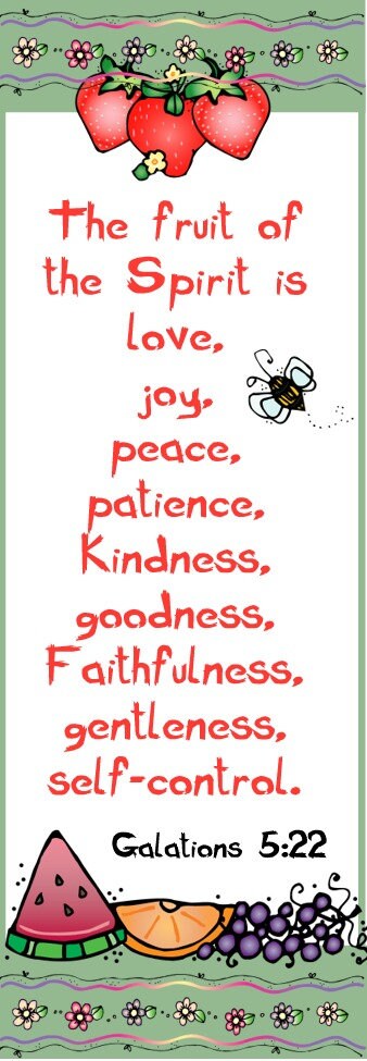 Fruit of the Spirit Bookmark - Instant Download - Galatians Scripture ...