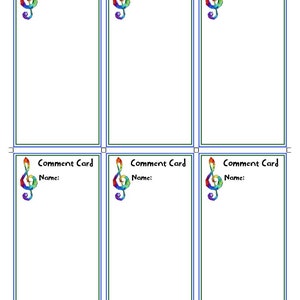 RAINBOW TREBLE CLEF Recital Invitation-comment Card-abstract Clef-use ...