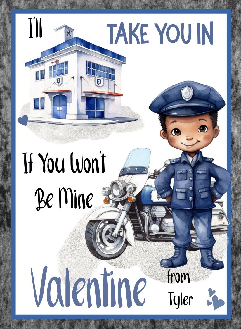 BRAVE POLICE VALENTINE Templates-boy Police Theme-police Dog-ambulance ...
