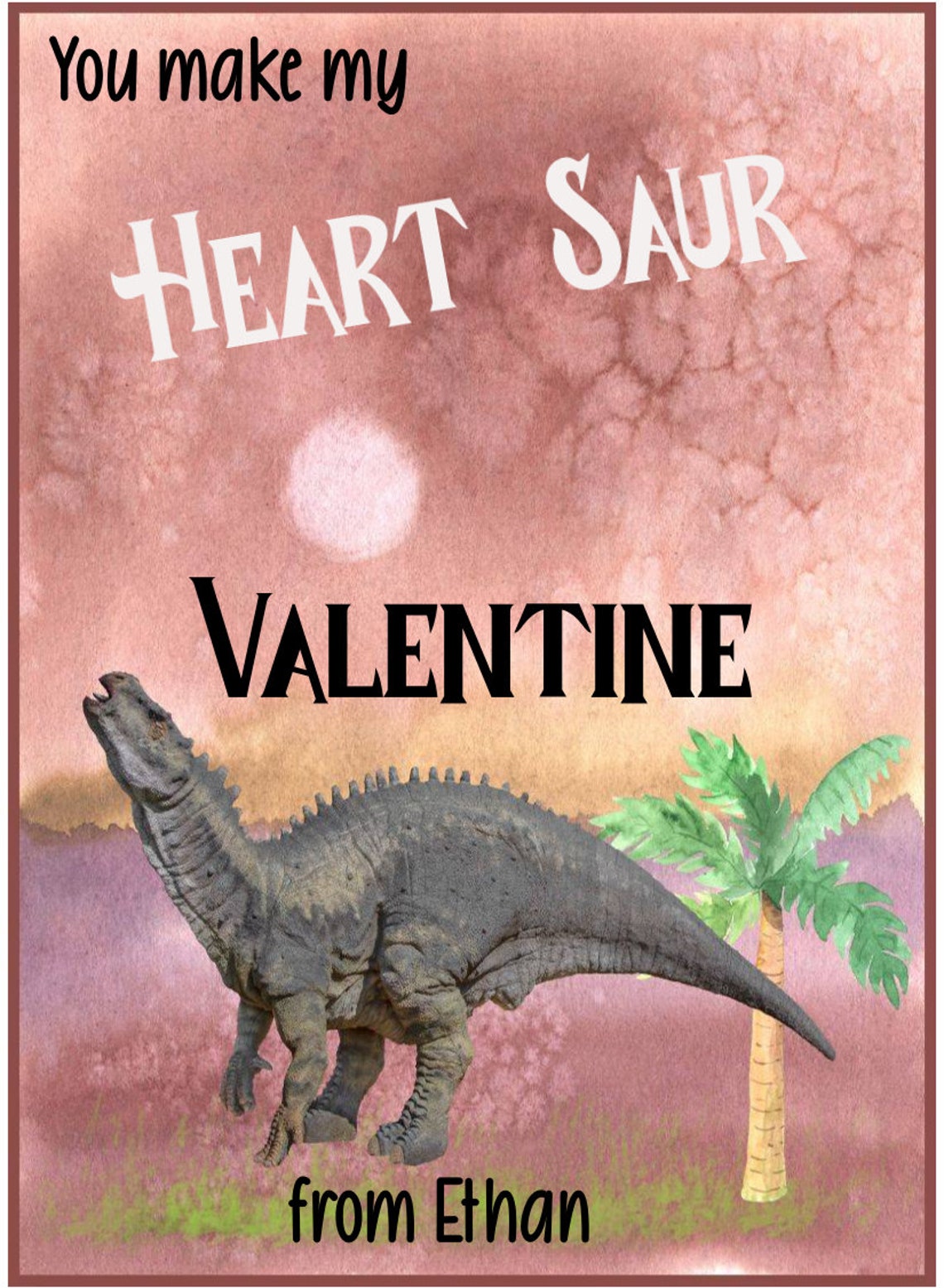 DINOSAUR VALENTINES CARD Templates for Kids-realistic Dinosaurs ...