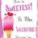 6 FUN ICE CREAM Valentine Templates Ice Cream Treats in Different ...