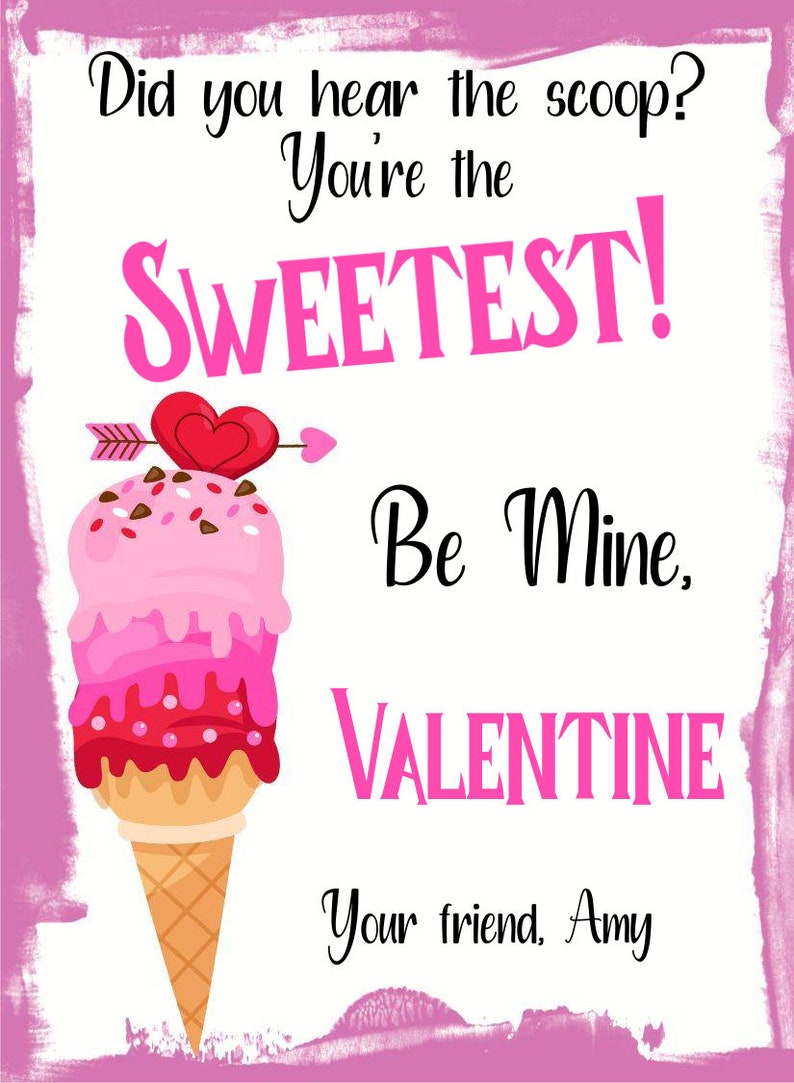 6 FUN ICE CREAM Valentine Templates Ice Cream Treats in Different ...