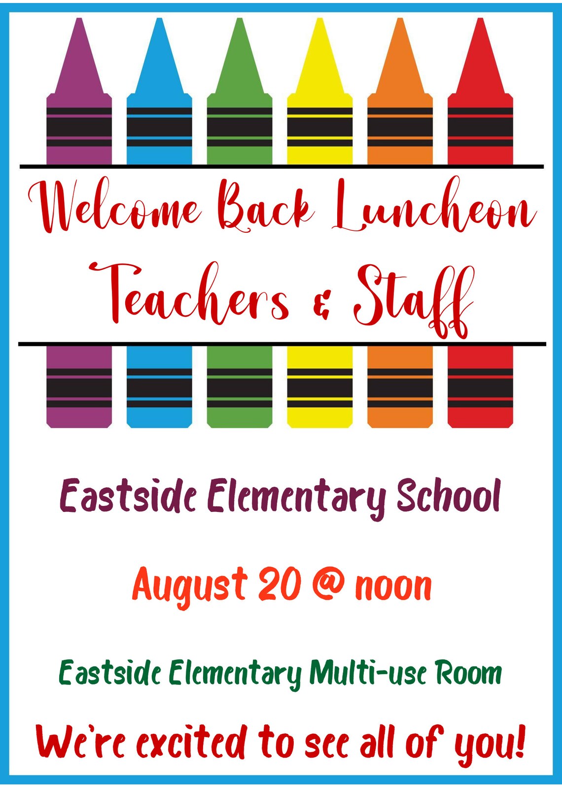 SCHOOL WELCOME BACK Luncheon Invitation & Flyer Template-any School ...