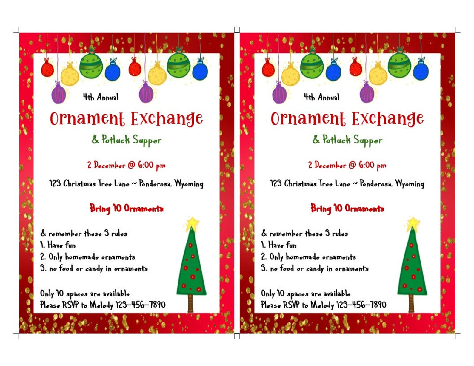 CHRISTMAS ORNAMENT EXCHANGE Templates-flyer-invitation-award ...